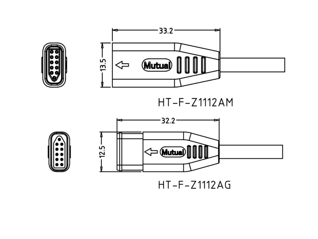 Z1112A main cable 11 pin signal connector Square shape - Buy Signal 11 ...
